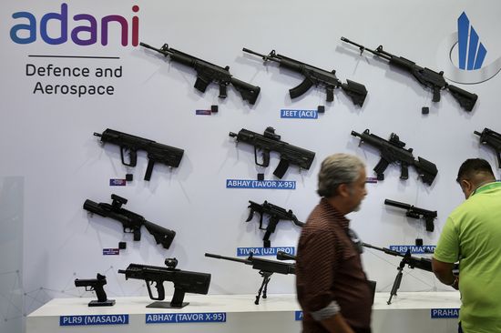 Visitors Get Information Adani Defense Aerospace Editorial Stock Photo ...