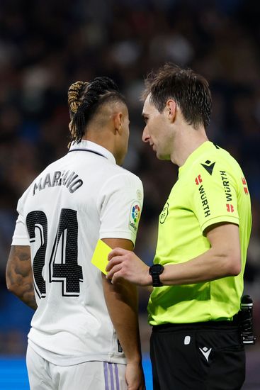 Referee Ricardo De Burgos Bengoetxea Shows Editorial Stock Photo ...