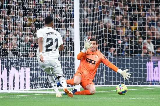 Rodrygo L Real Madrid Shoots Goal Editorial Stock Photo - Stock Image ...