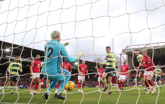 Keylor Navas Nottingham Forest Saves Header Editorial Stock Photo ...