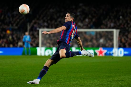 Fc Barcelonas Striker Robert Lewandowski Action Editorial Stock Photo ...