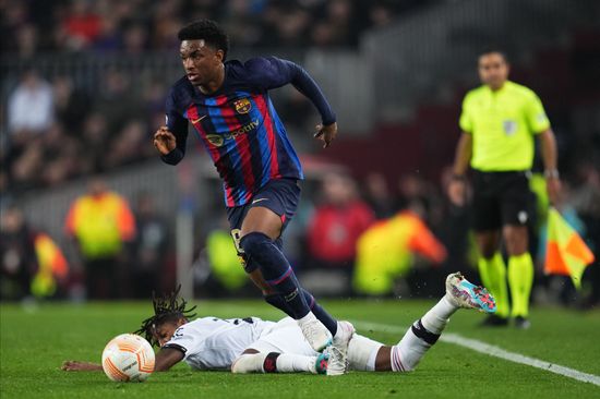 Alejandro Balde Fc Barcelona Aaron Wanbissaka Editorial Stock Photo ...