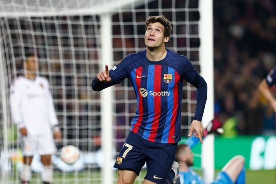 Marcos Alonso Fc Barcelona Celebrates Goal Editorial Stock Photo ...