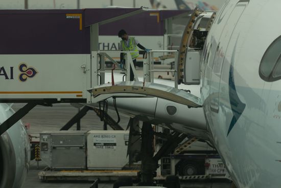 Catering Being Loaded Onto Airbus A350 Editorial Stock Photo - Stock ...
