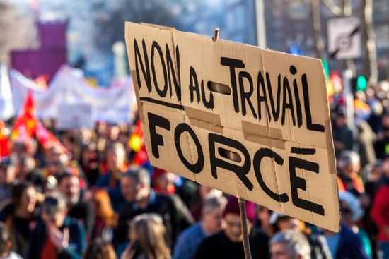 Placard No Forced Labor Demonstration On Editorial Stock Photo - Stock ...
