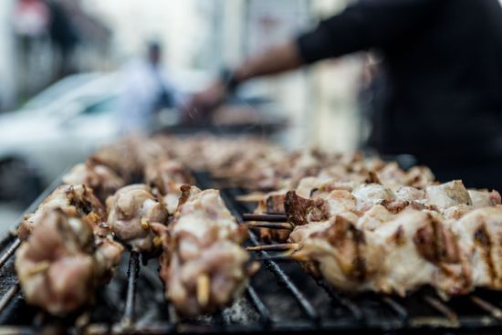 Meat Seen On Grill During Tsiknopempti Editorial Stock Photo - Stock ...