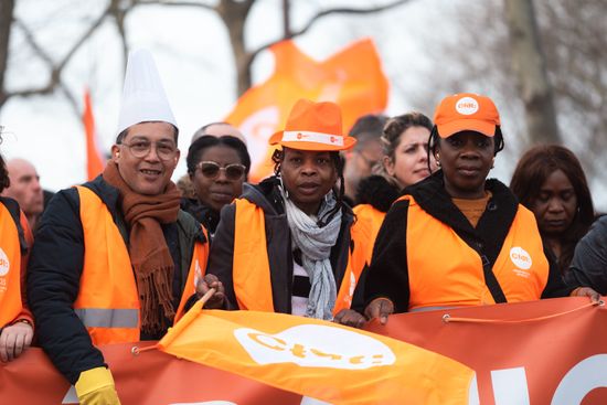 Demonstrators Cfdt Confederation Democratique Du Travail Editorial ...