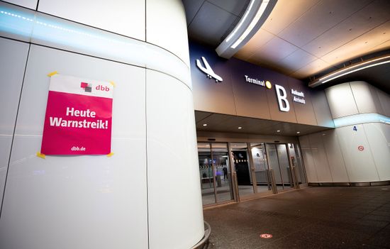 Entrance Terminal Strike Poster Today Warning Editorial Stock Photo ...