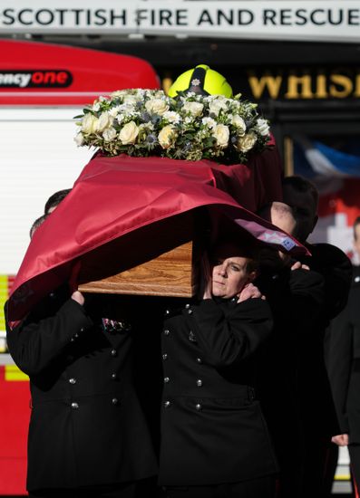 Pallbearers Carry Firefighter Barry Martins Coffin Editorial Stock ...