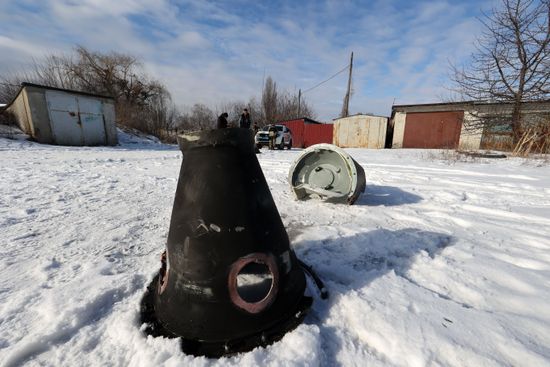 Fragments One S300 Rockets Launched By Editorial Stock Photo - Stock ...