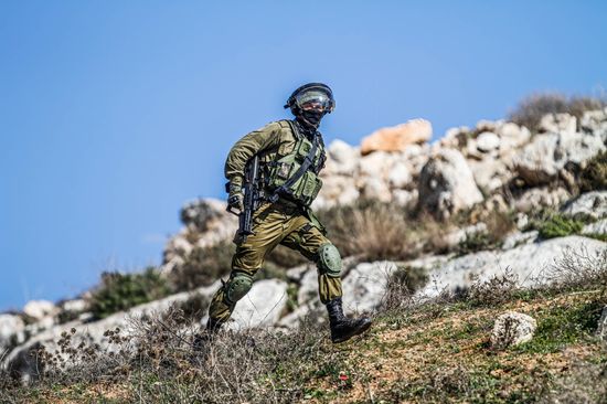 Israeli Soldier Seen Chasing Down Palestinian Editorial Stock Photo ...