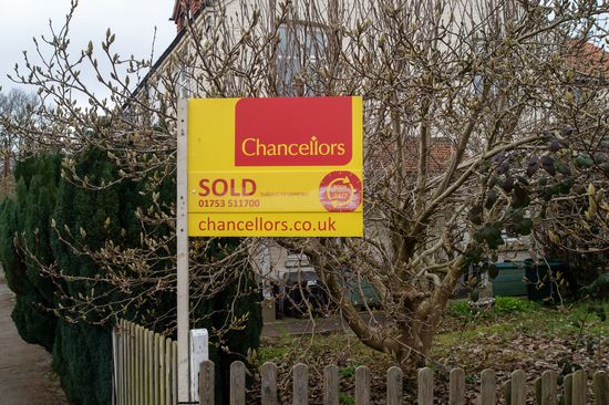 Sold Sign Outside House Slough Berkshire Editorial Stock Photo - Stock ...