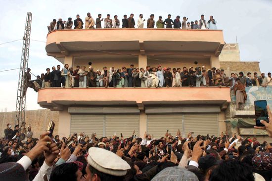 Supporters Pashtun Tahafuz Movement Ptm Party Editorial Stock Photo ...