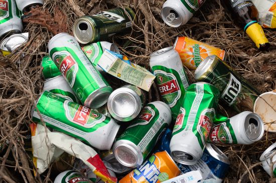 Familiar Sight Discarded Perla Beer Cans Editorial Stock Photo - Stock ...