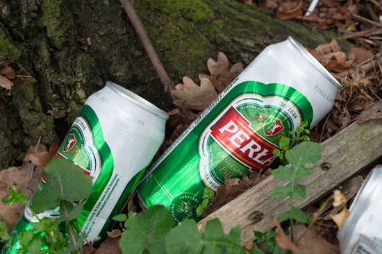 Familiar Sight Discarded Perla Beer Cans Editorial Stock Photo - Stock ...