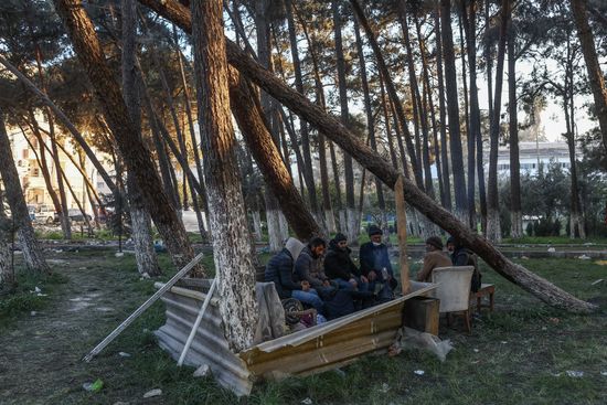 People Affected By Earthquake Sit Park Editorial Stock Photo - Stock ...