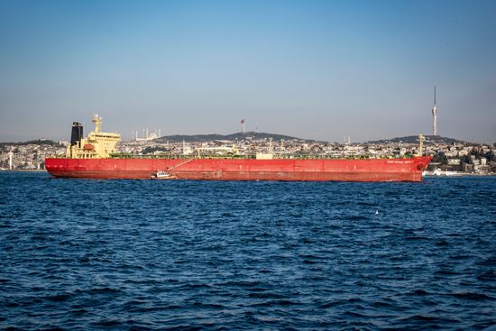 Large Cargo Ship Being Escorted By Editorial Stock Photo - Stock Image ...