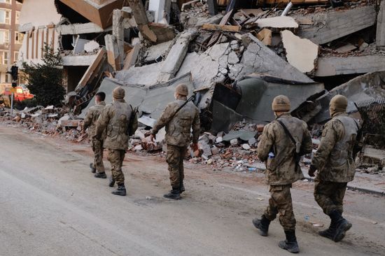 Soldiers Patrolling Earthquake Area Security Hatay Editorial Stock ...