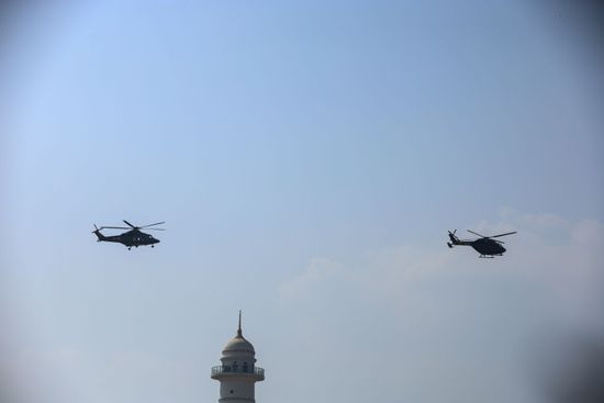 Nepal Army Helicopter Pictured While Passing Editorial Stock Photo ...