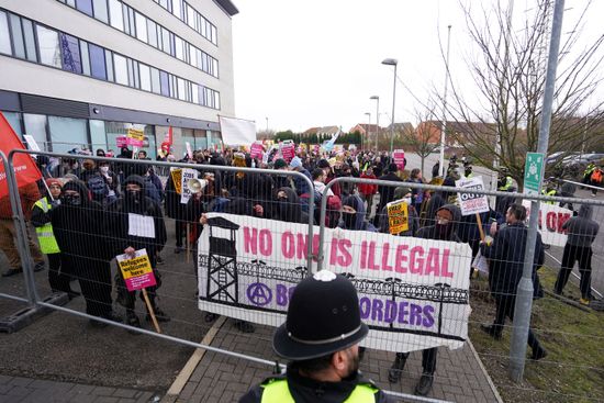 Manvers Uk Antifa Protesters Outside Hotel Editorial Stock Photo ...