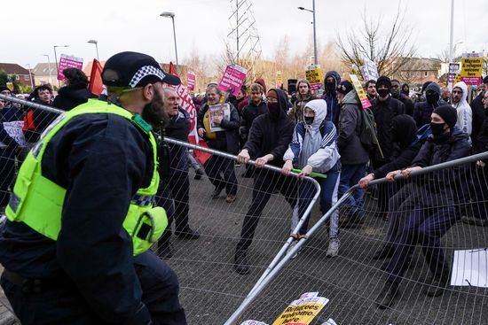 Manvers Uk Riot Police Clash Antifa Editorial Stock Photo - Stock Image ...