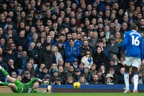 Everton Fans Stretching Save Performed By Editorial Stock Photo - Stock ...
