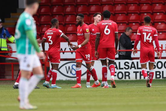 Walsall Players Celebrate Isaac Hutchinson After Editorial Stock Photo ...