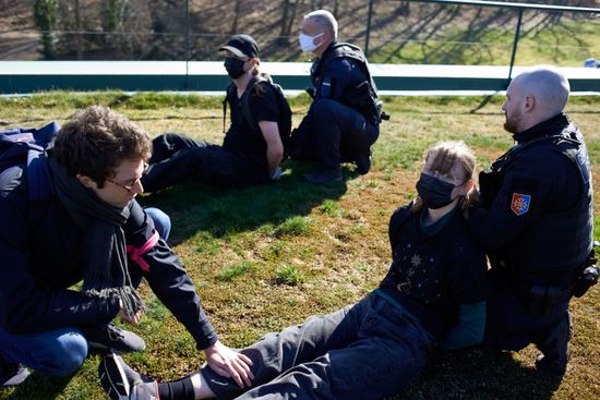 Policemen Have Put Under Arrest Two Editorial Stock Photo - Stock Image ...