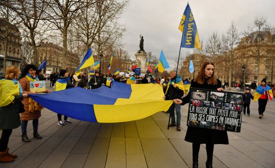 Demonstration Support Ukraine Place De La Editorial Stock Photo Stock