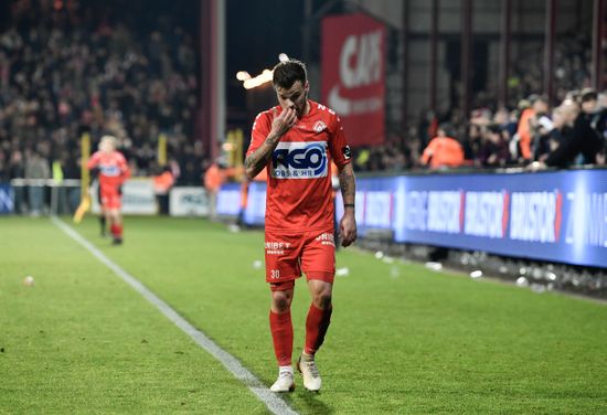 Kortrijks Kristof Dhaene Leaves Pitch During Editorial Stock Photo - Stock Image | Shutterstock