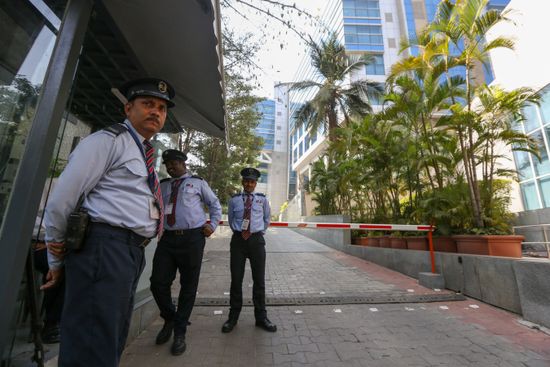 Security Personnel Stand Guard Outside British Editorial Stock Photo ...