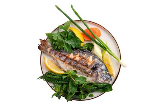 Fried Dorada On Plate Isolated On Editorial Stock Photo - Stock Image ...