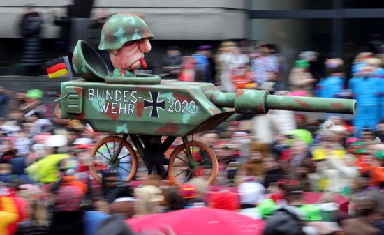 Carnival Float Mocking Equipment German Armed Editorial Stock Photo ...