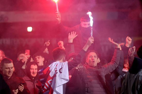 Bolton Wanderers Fans Flares On Pitch Editorial Stock Photo - Stock ...