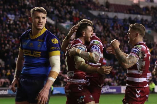 Cade Cust Wigan Warriors Celebrates Scoring Editorial Stock Photo ...