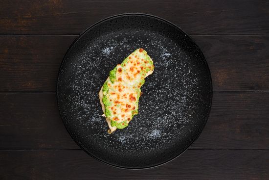 Top View Fried Fish Fillet Green Editorial Stock Photo - Stock Image ...