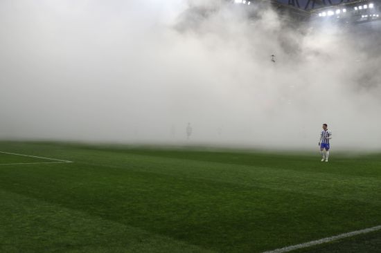 Players Both Teams Fog Game Interrupted Editorial Stock Photo - Stock ...
