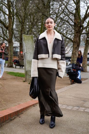 Mary Kate Boylan Wears Brown Shearling Editorial Stock Photo - Stock ...