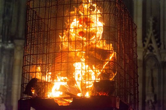 Burning Puppet Traditional Carnival Costume Seen Editorial Stock Photo ...