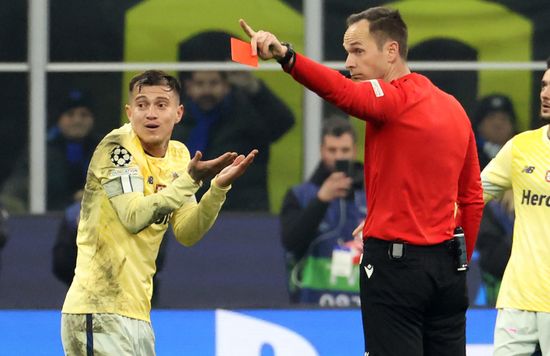 Referee Srdjan Jovanovic R Shows Red Editorial Stock Photo - Stock ...