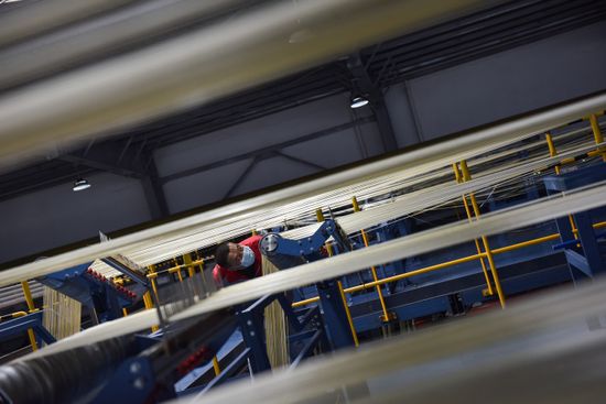 Staff Member Arranges Raw Filaments Production Editorial Stock Photo ...