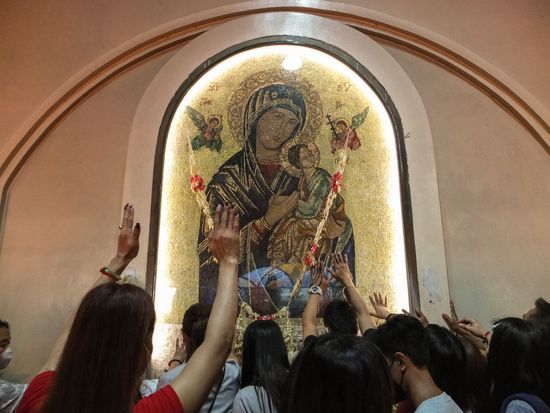 Catholic Devotees Raise Their Hands Touch Editorial Stock Photo - Stock ...