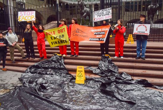 Protesters Holding Banners Placards Opposed Eacop Editorial Stock Photo ...
