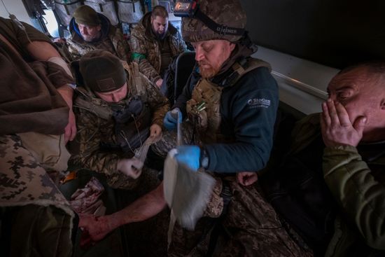 Ukrainian Soldier Wounded Bakhmut Frontline Receives Editorial Stock ...