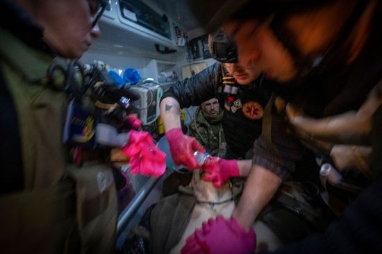 Ukrainian Soldier Wounded Bakhmut Frontline Receives Editorial Stock ...