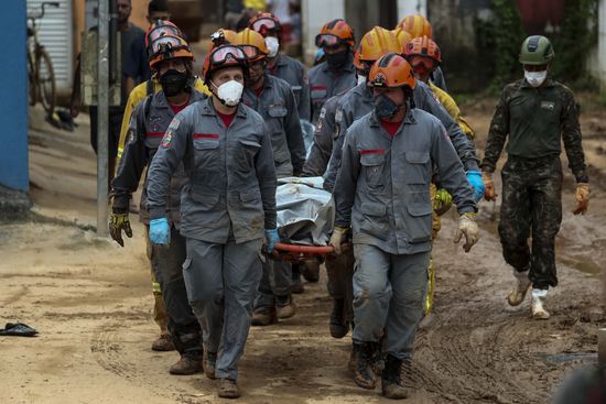 Firefighters Carry Body Two Victims Barra Editorial Stock Photo - Stock ...