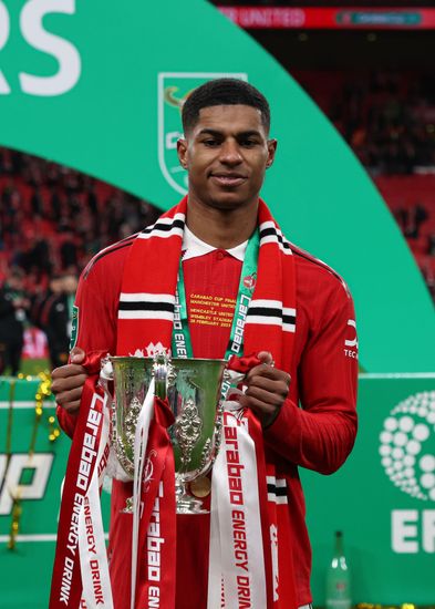 Marcus Rashford Manchester United Poses Efl Editorial Stock Photo ...