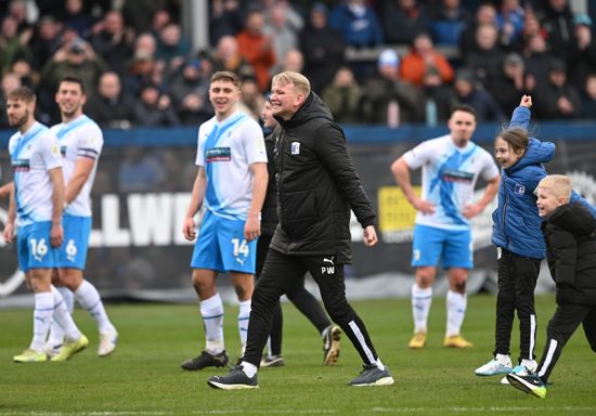 Pete Wild Manager Barrow Celebrates After Editorial Stock Photo - Stock ...