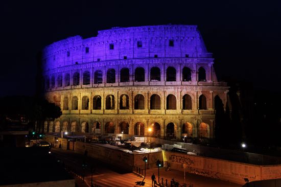 Rome Italy News Colosseum Illuminated Colors Editorial Stock Photo ...