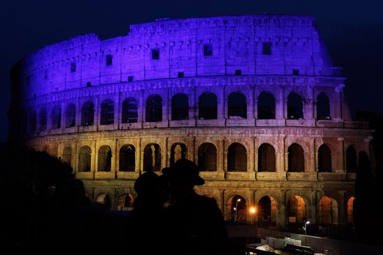 Rome Italy News Colosseum Illuminated Colors Editorial Stock Photo ...